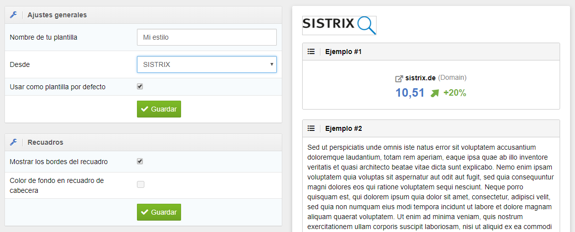 Fichero online para los Informes - SISTRIX
